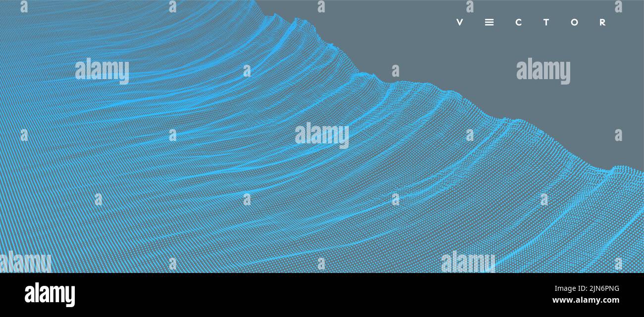 Array with dynamic particles. Futuristic technology style. Texture ...