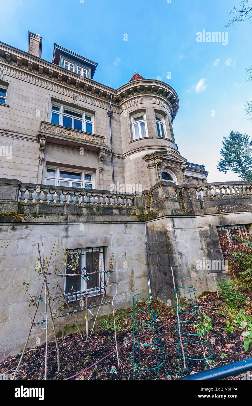Partial elevation of one wall of the Pittock Mansion in Portland ...