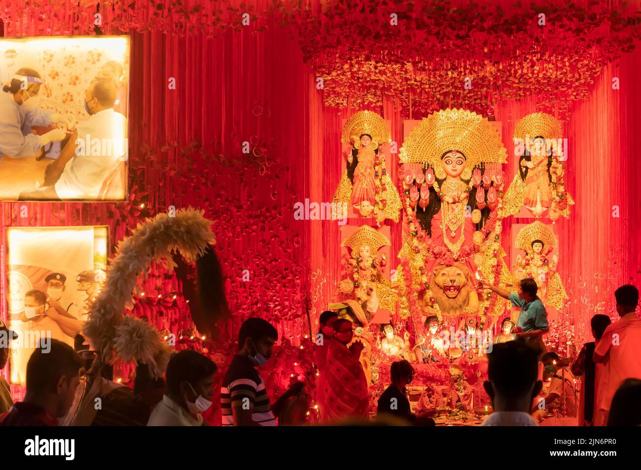 Kolkata, West Bengal, India - 12th October 2021 : Ahiritola Durga Puja ...