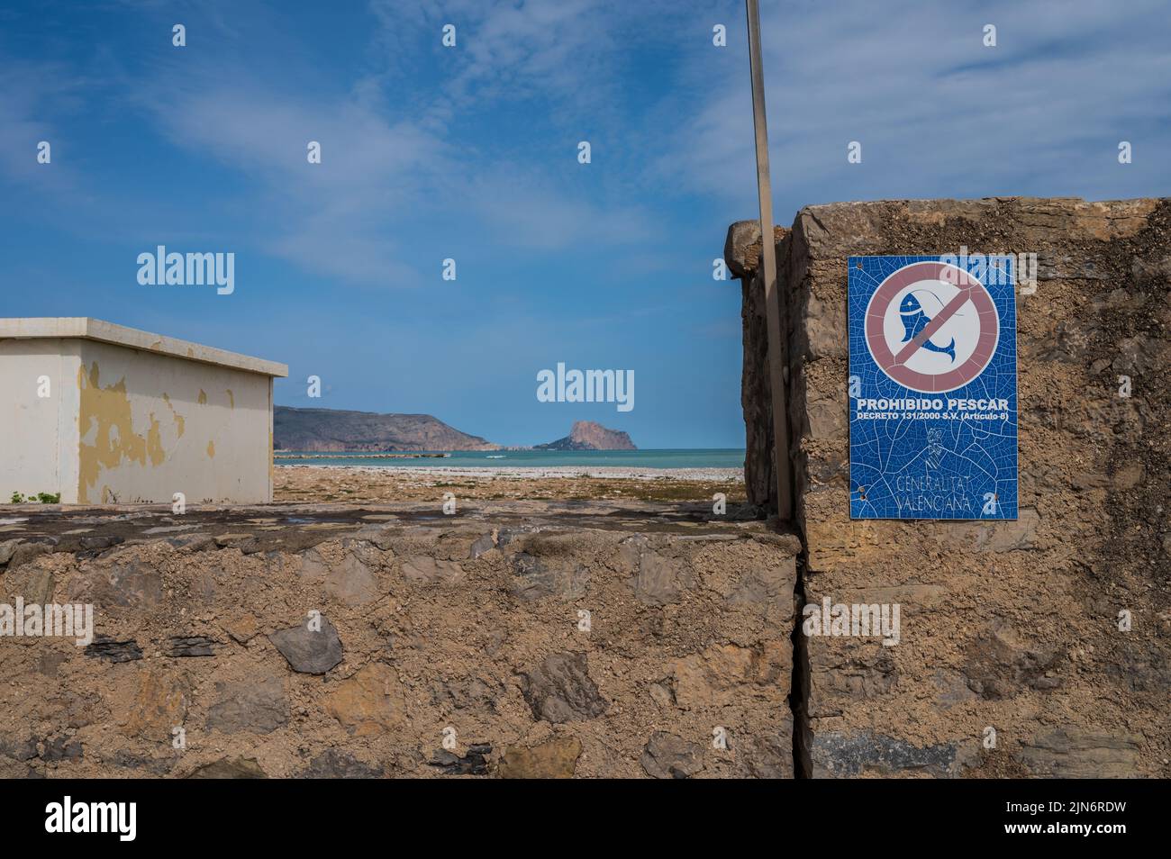 Fishing not allowed sign in Altea, Alicante, Spain Stock Photo - Alamy