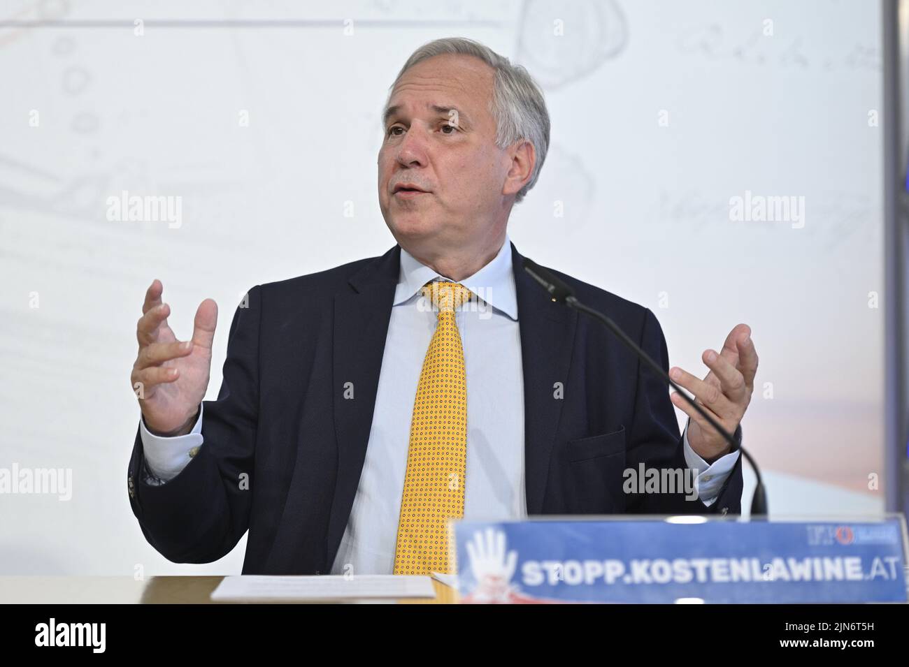 Vienna, Austria. 9th Aug, 2022. Press conference with the FPÖ (Freedom ...