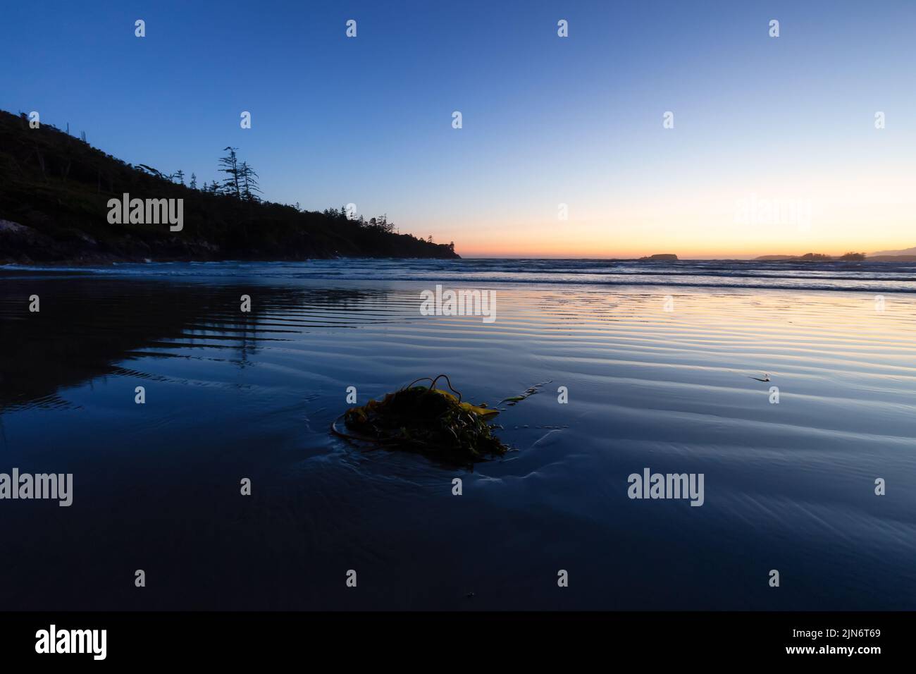 Sandy Beach on the West Coast of Pacific Ocean Stock Photo - Alamy