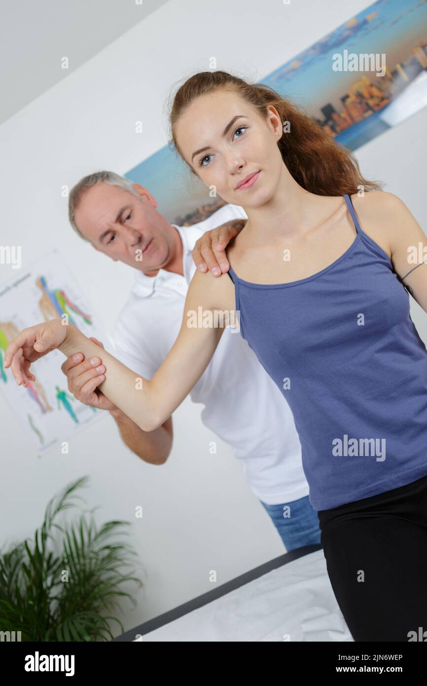 Doctor stretching hi-res stock photography and images - Alamy