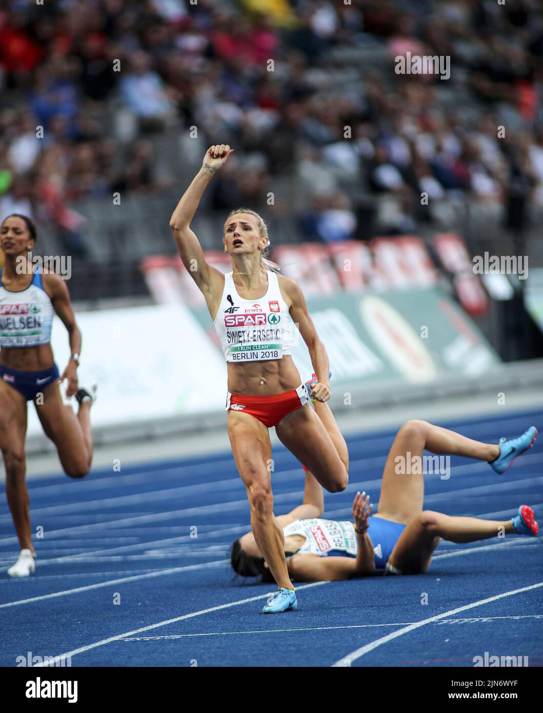 Justyna Święty-Ersetic participating in the 400 meters at the European ...