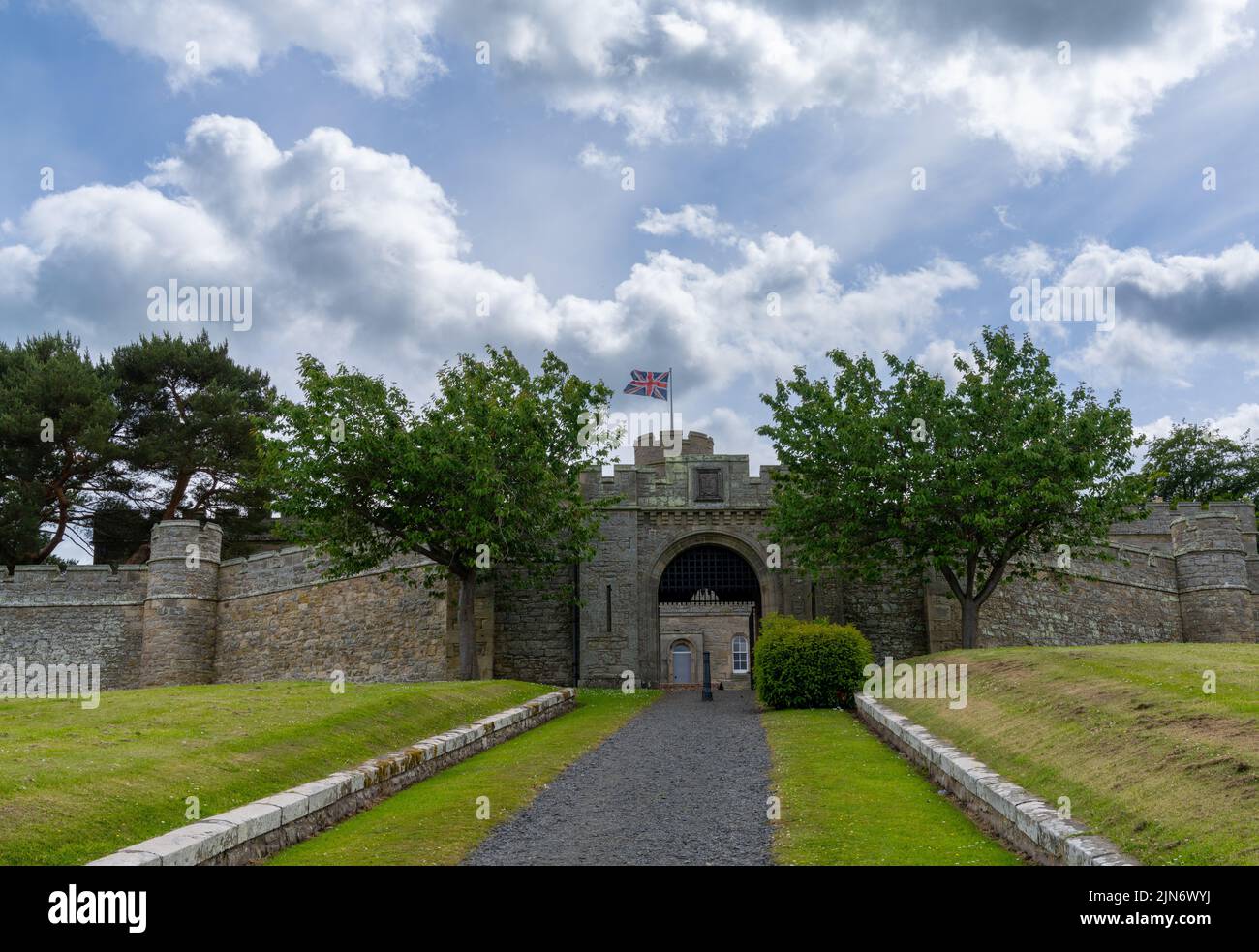 Jedburgh, United Kingdom - 18 June, 2022: view of the historic castle ...