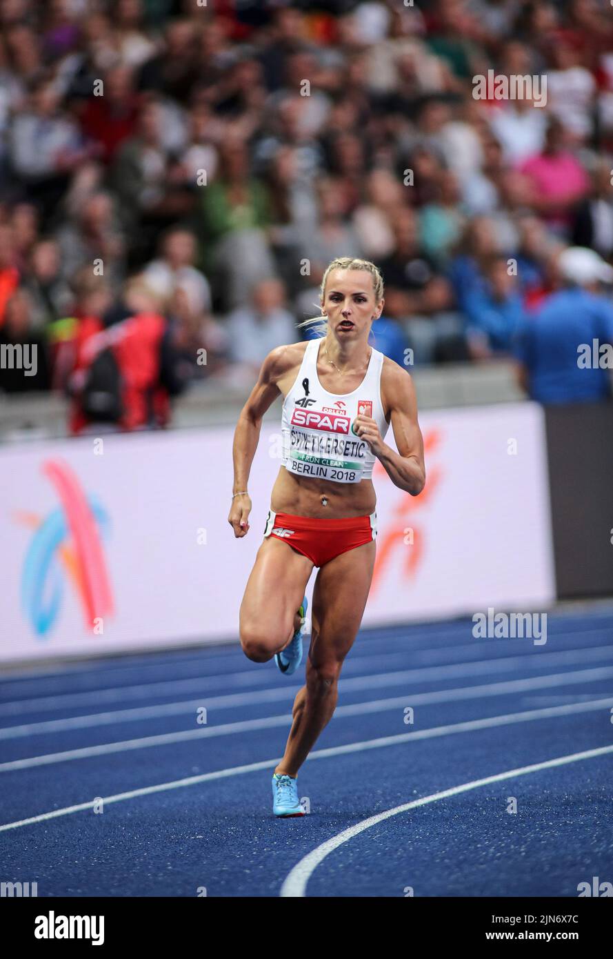 Justyna Święty-Ersetic participating in the 400 meters at the European ...