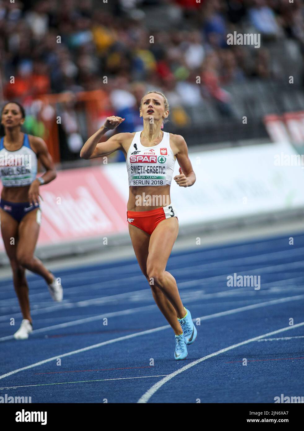 Justyna Święty-Ersetic participating in the 400 meters at the European ...