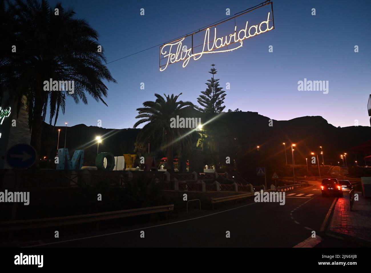 Feliz Navidad (Happy New Year) sign in village in Spain Stock Photo - Alamy