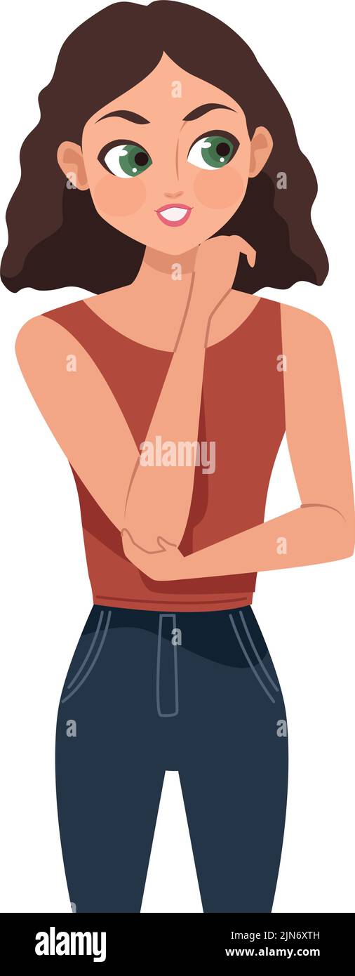 beautiful woman thinking Stock Vector Image & Art - Alamy