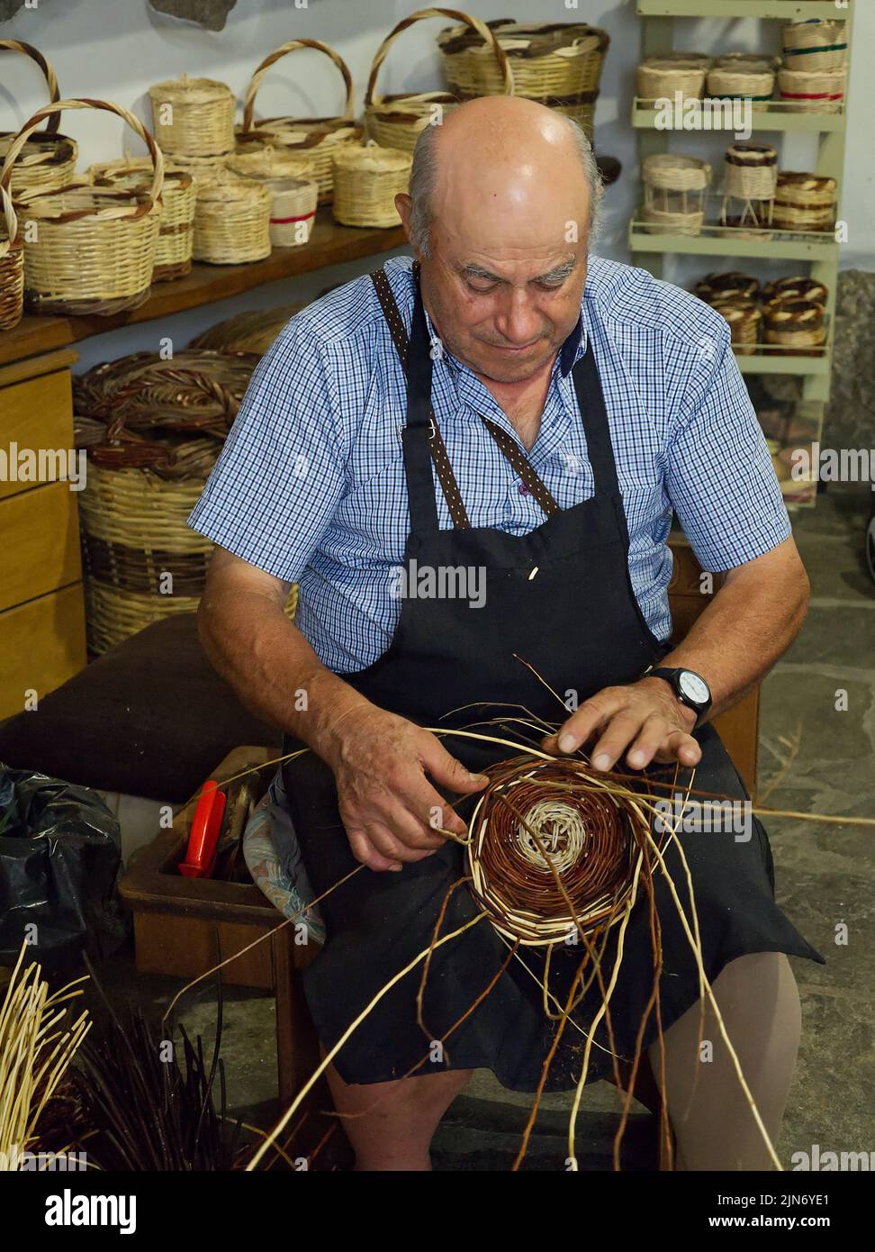 Greek craftsman in basket weaving, Tinos, Greece Stock Photo - Alamy