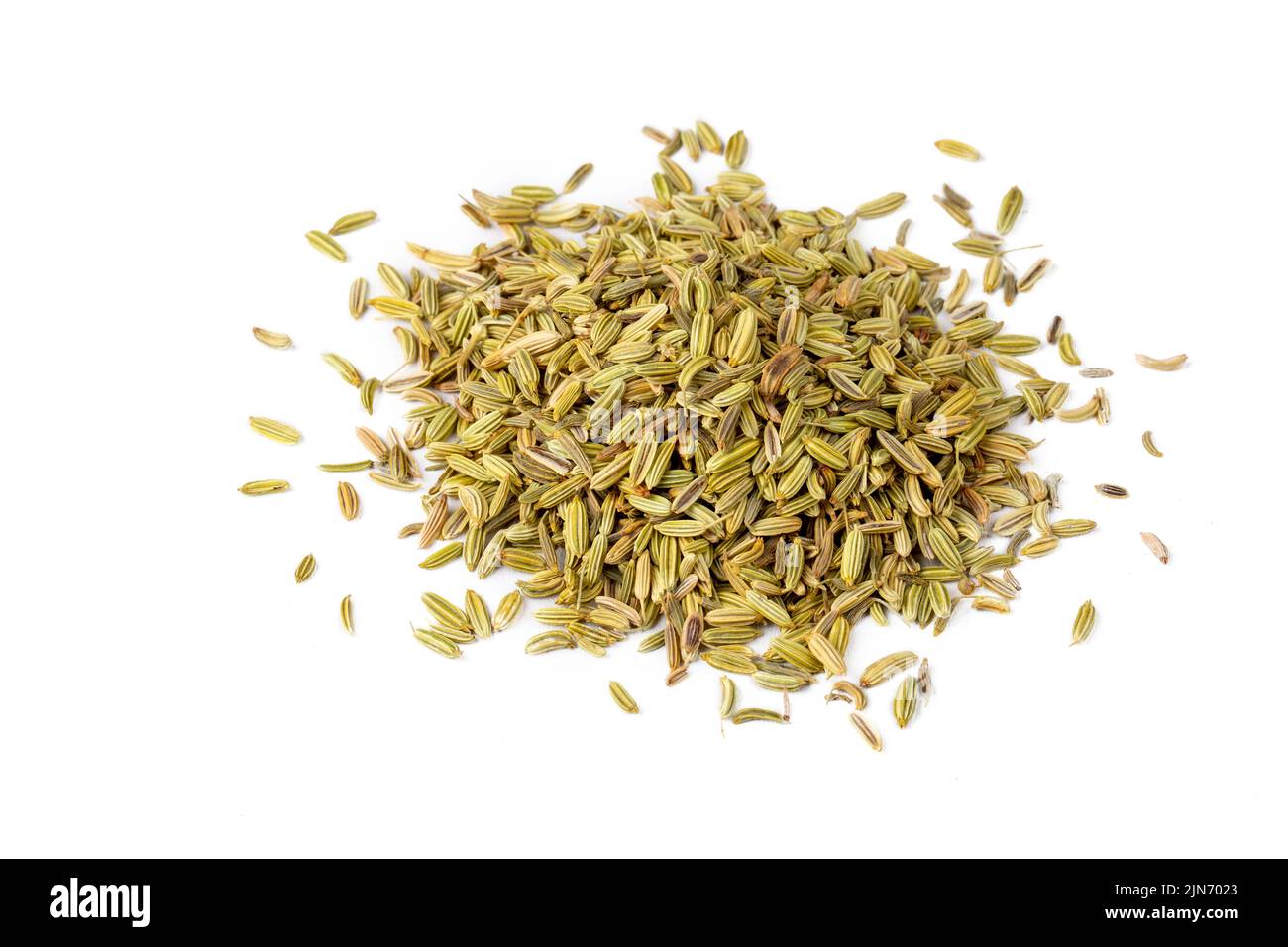 Dried fennel seeds on the white background Stock Photo - Alamy