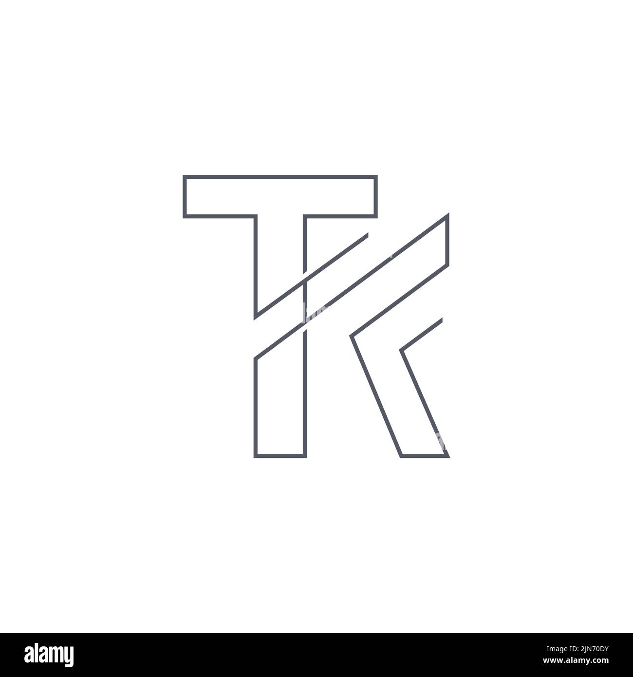 Initial TK typography logo design vector. Creative line art logo with ...