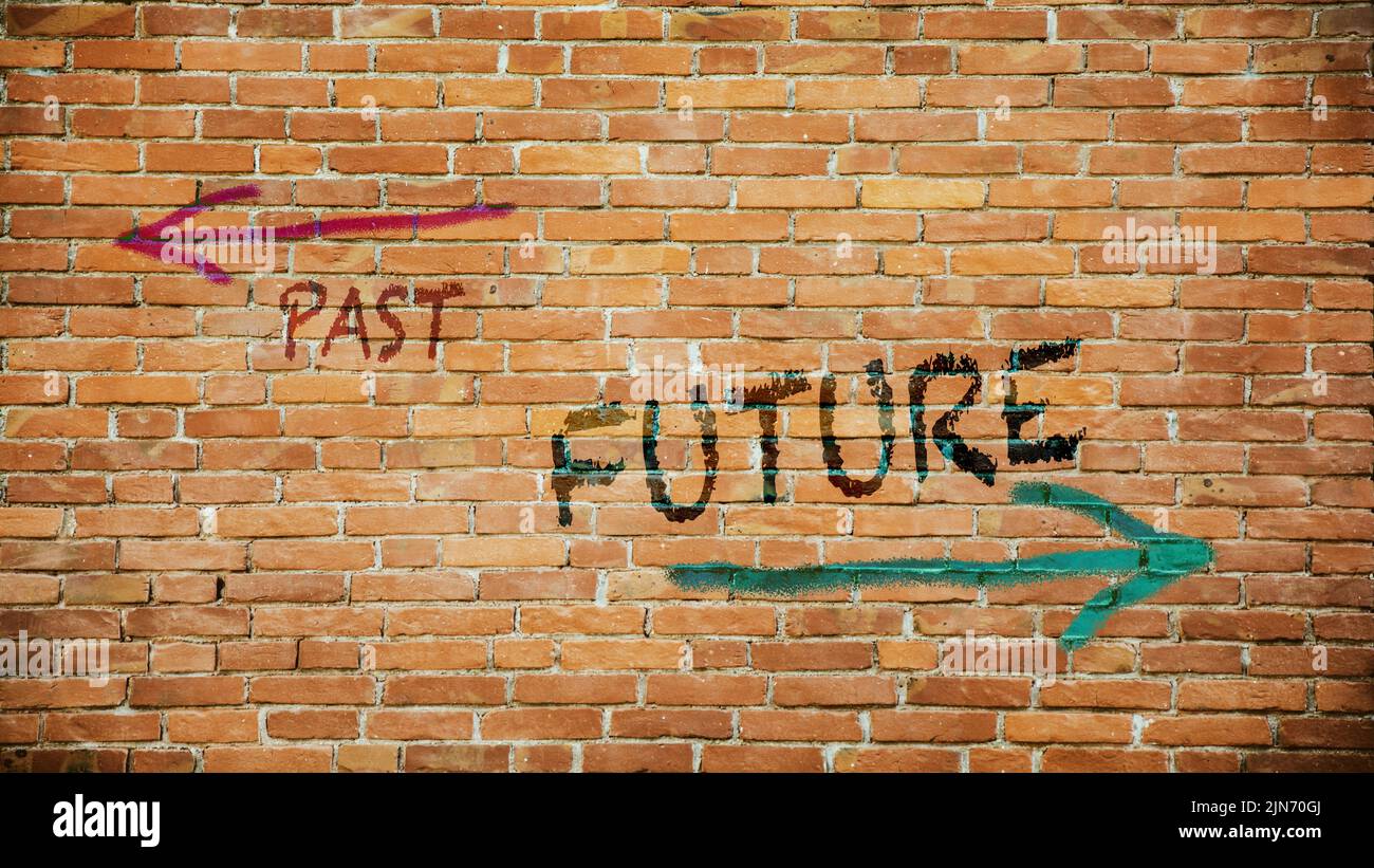 Street Sign the Direction Way to Future versus Past Stock Photo - Alamy