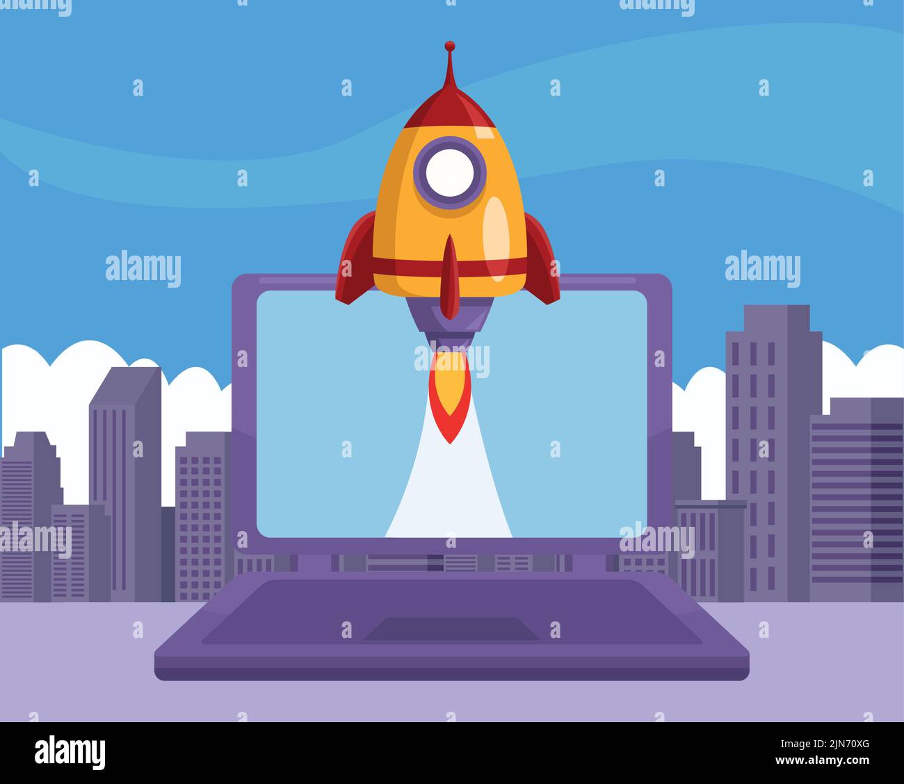 rocket launcher in laptop Stock Vector Image & Art - Alamy