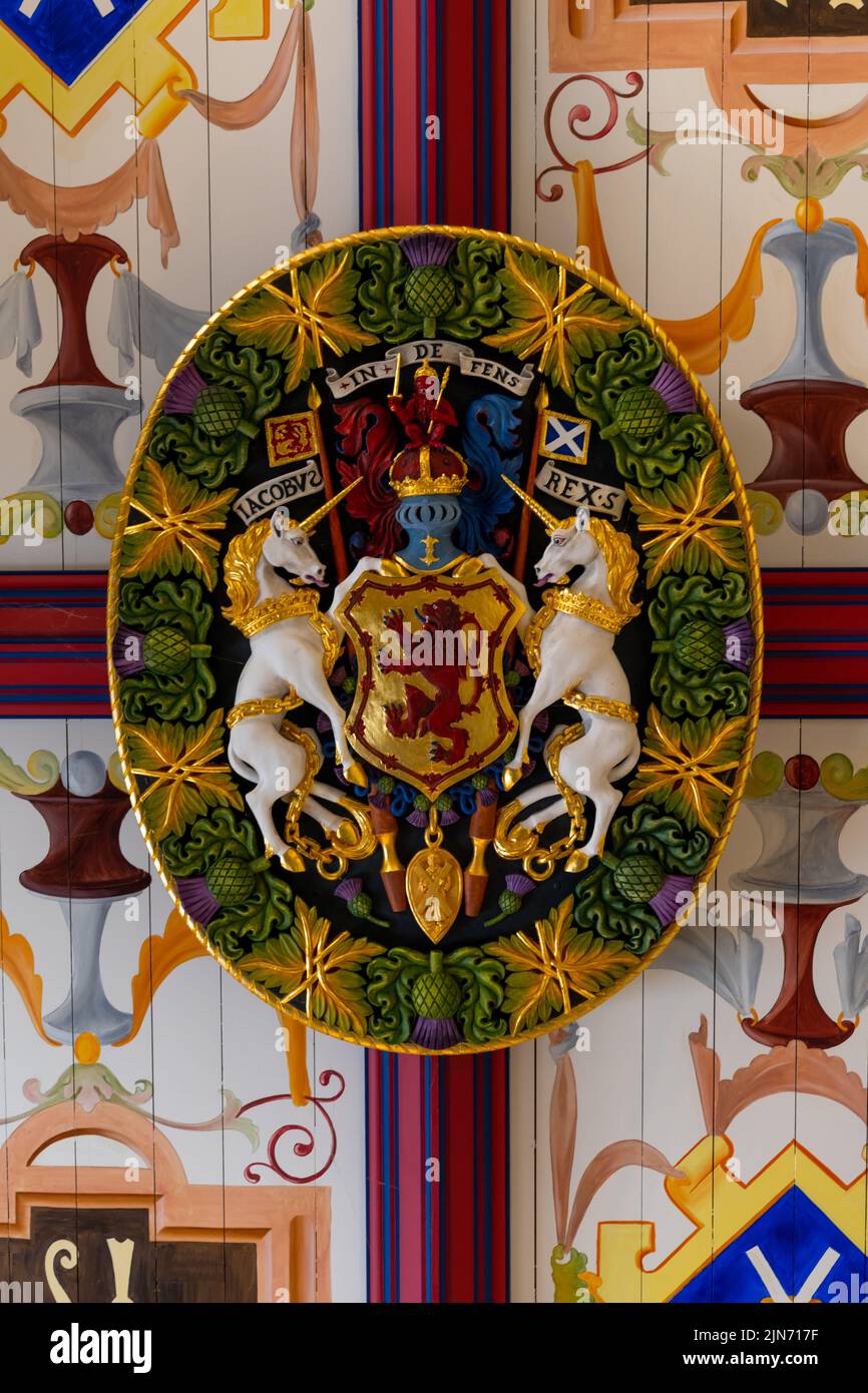 Stirling, United Kingdom - 20 June, 2022: detail of the royal seal and ...