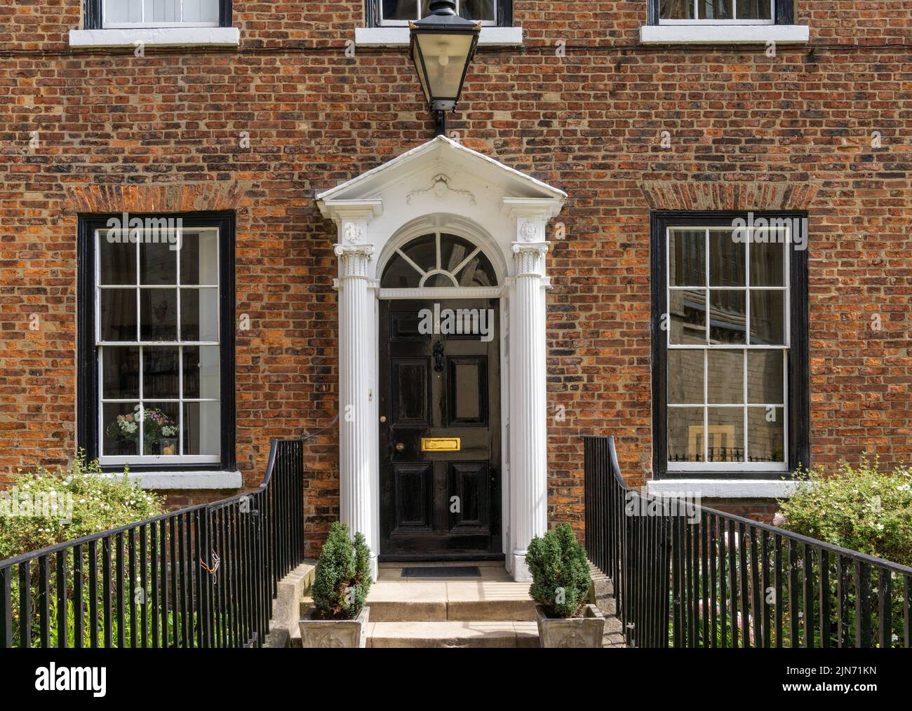 York, United Kingdom - 15 June, 2022: typical English brownstone house ...