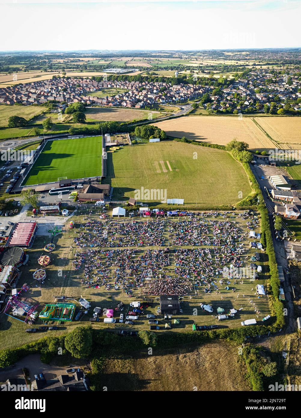 A vertical aerial view of a live music festival Stock Photo - Alamy