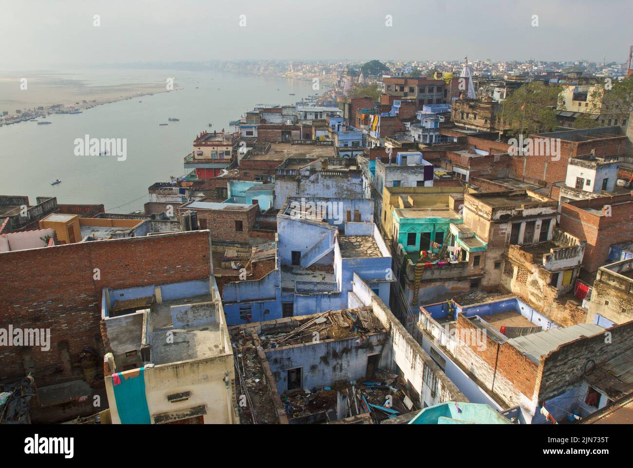 Houses in Varanasi and the Ganges river Stock Photo - Alamy