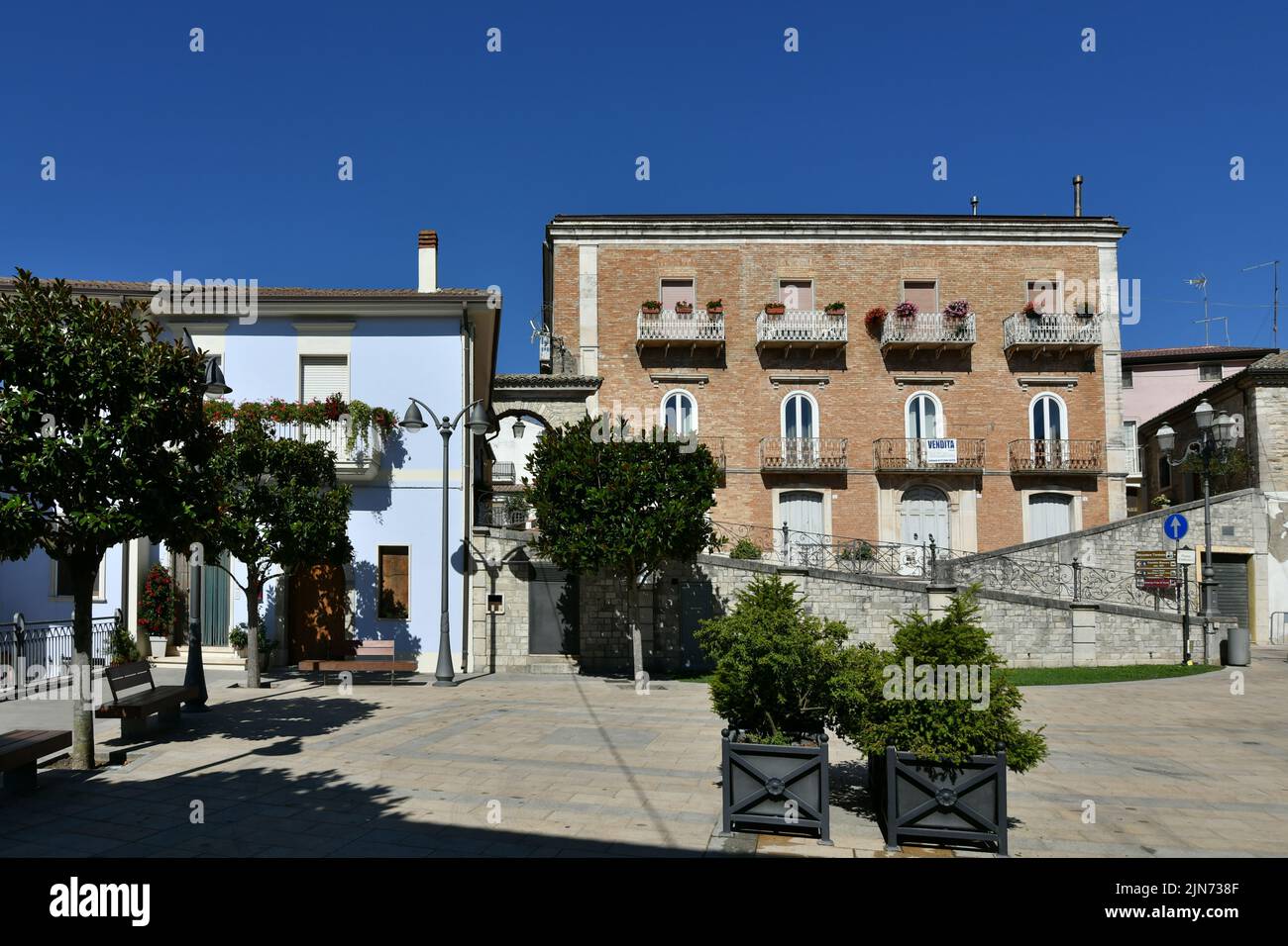 The town square of Savignano Irpino, one of the most beautiful villages ...