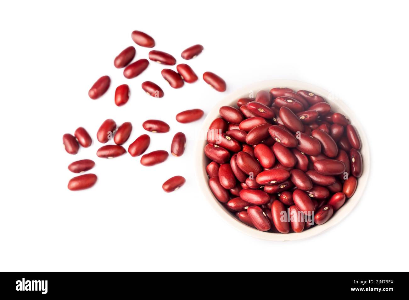 Dried red bean, kidney bean on the white background Stock Photo - Alamy