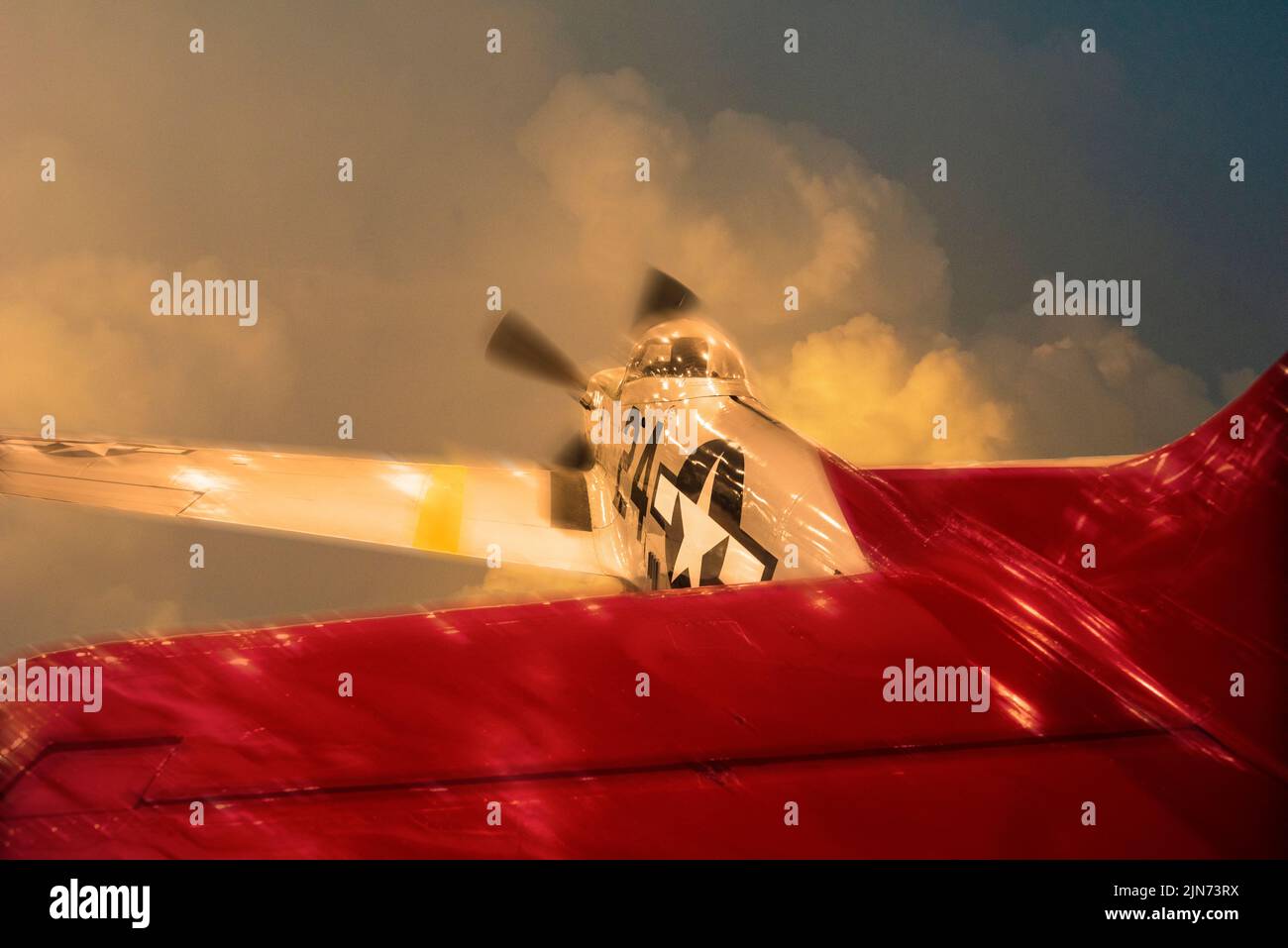 Photo illustration of a red-tailed P-51 Mustang like those used by the ...