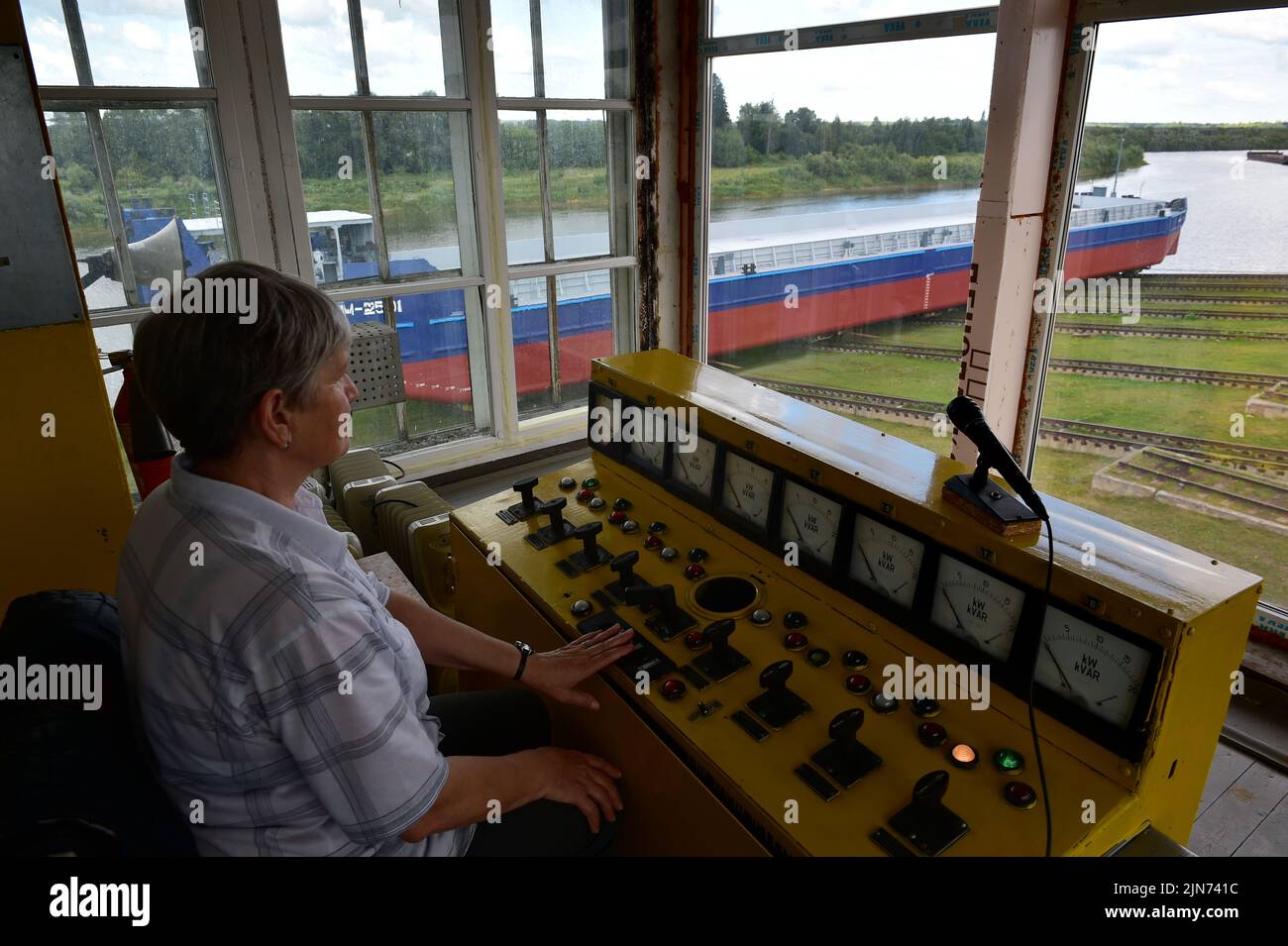 The ceremony of launching the first of ten offshore barges built by the ...