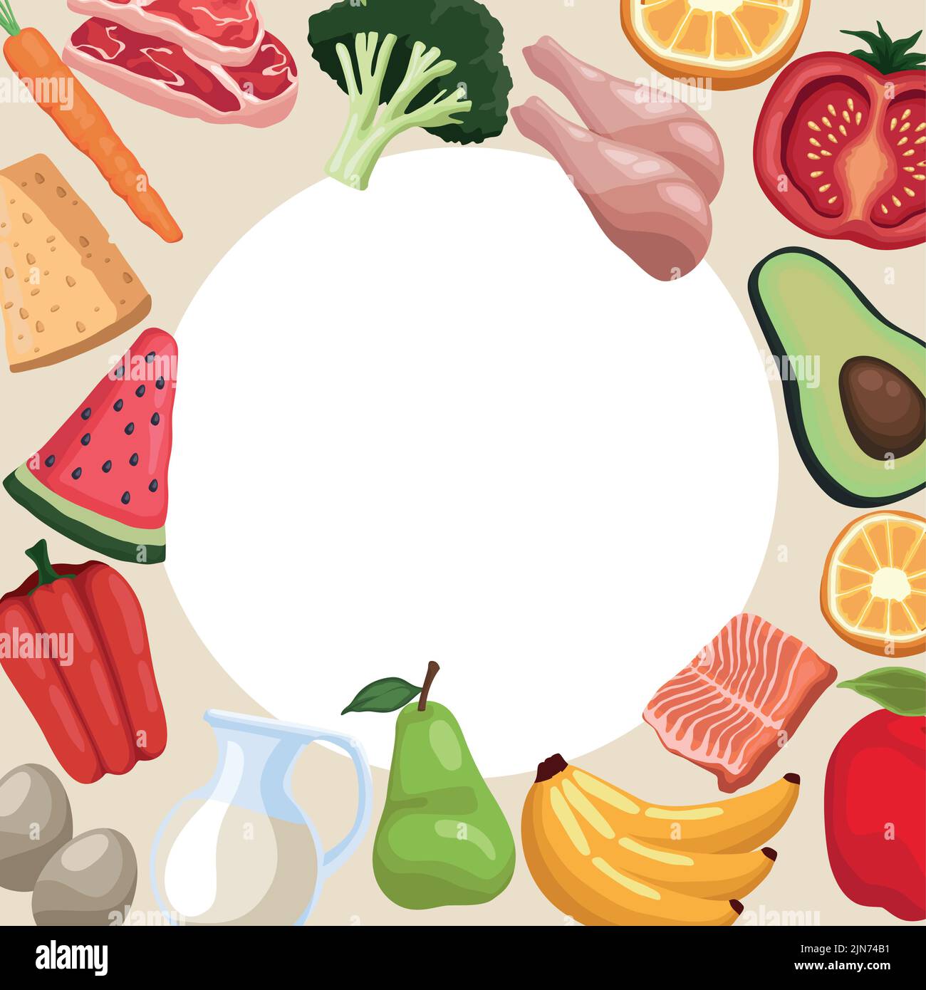 healthy food ingredients frame Stock Vector Image & Art - Alamy