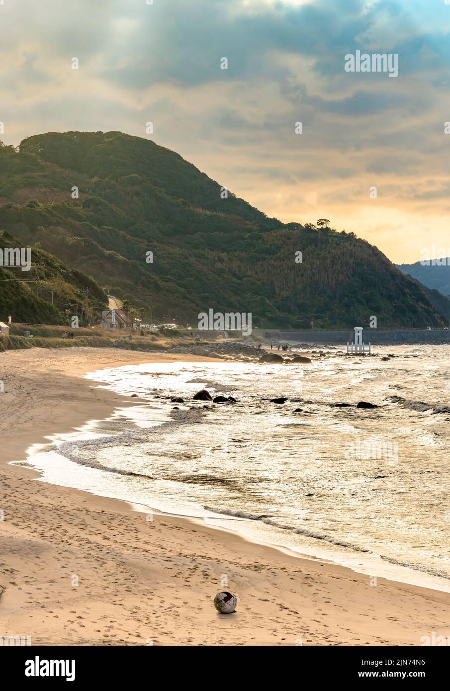 Breaked Plastic buoy stranded on the Sunset Beach leading to the famous ...