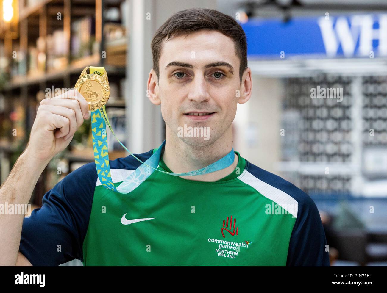 Aidan Walsh with his winning Gold medal in Boxing from Birmingham 2022 ...