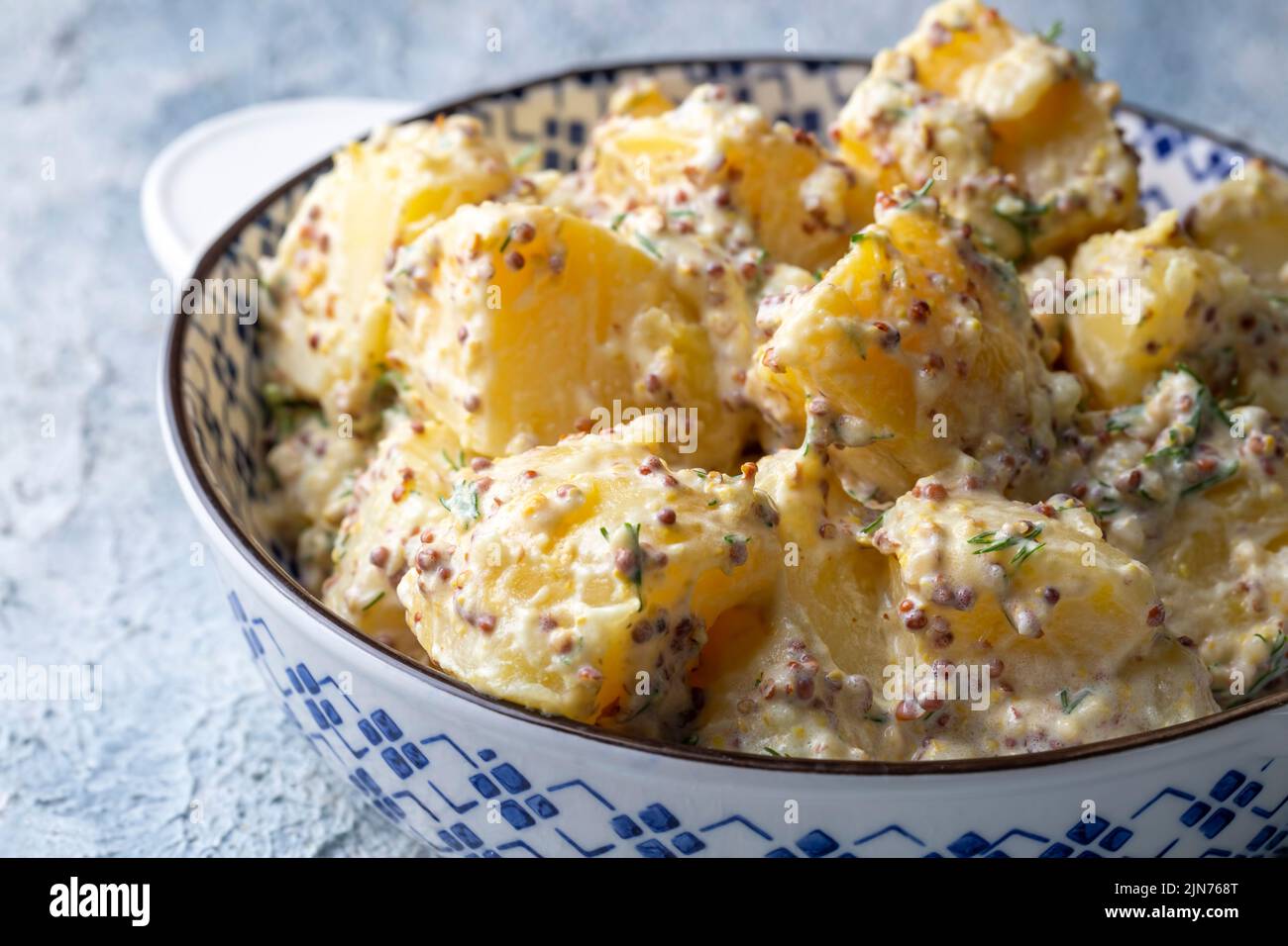 Potato salad with mustard seeds and mayonnaise (Turkish name; patates ...
