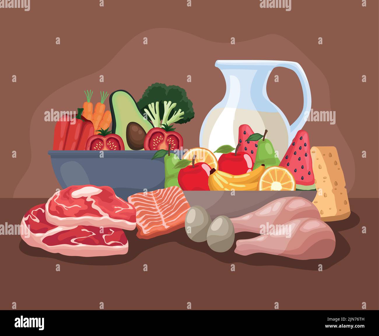nutritive and healthy food Stock Vector Image & Art - Alamy