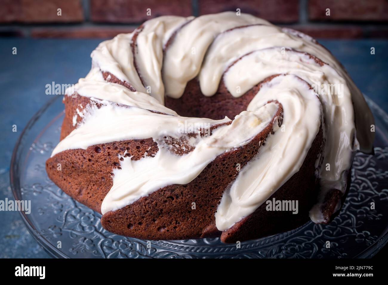 Creamy Cocoa Cake, food concept photo Stock Photo - Alamy