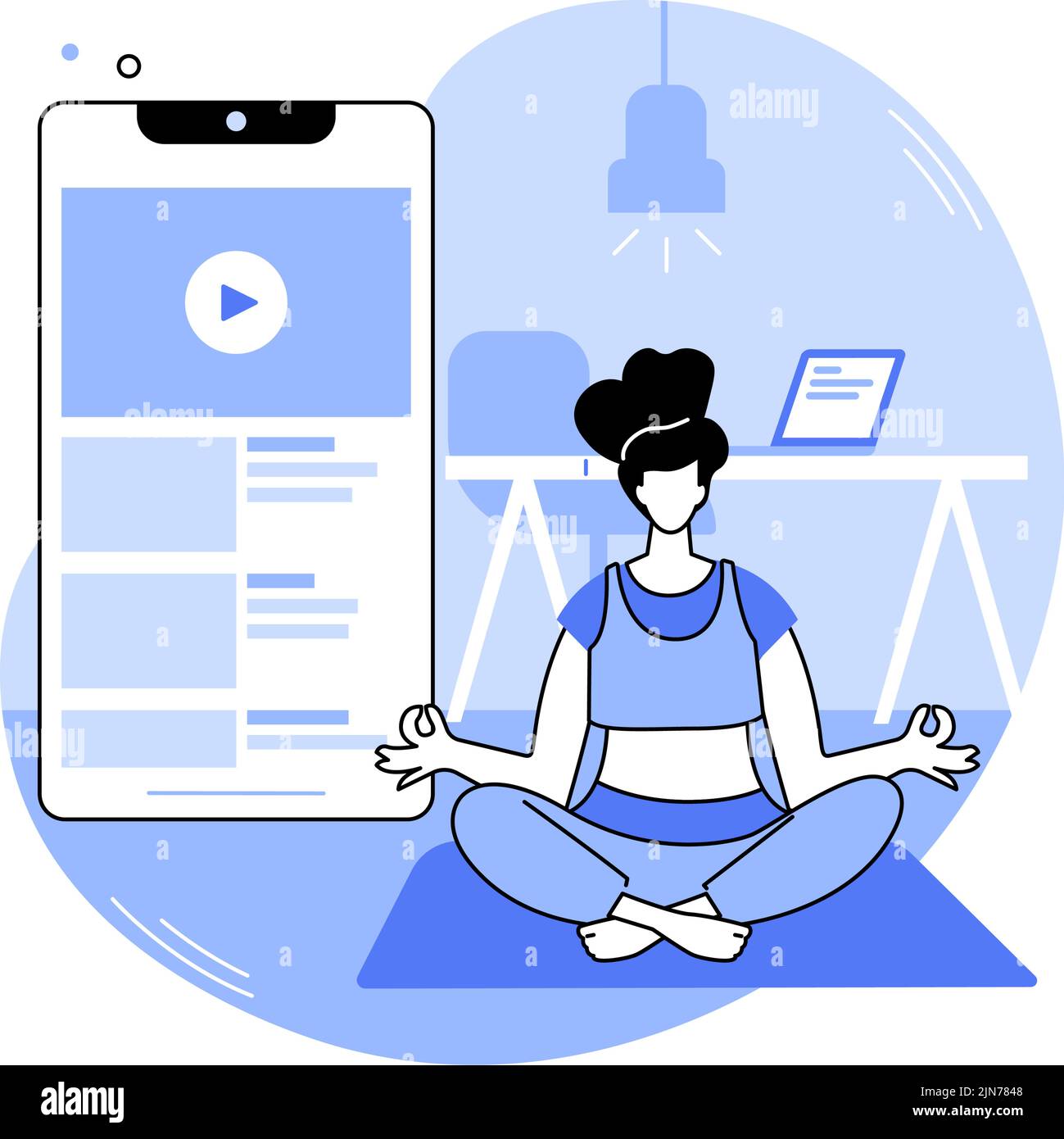 Yoga break isolated cartoon vector illustrations Stock Vector Image ...