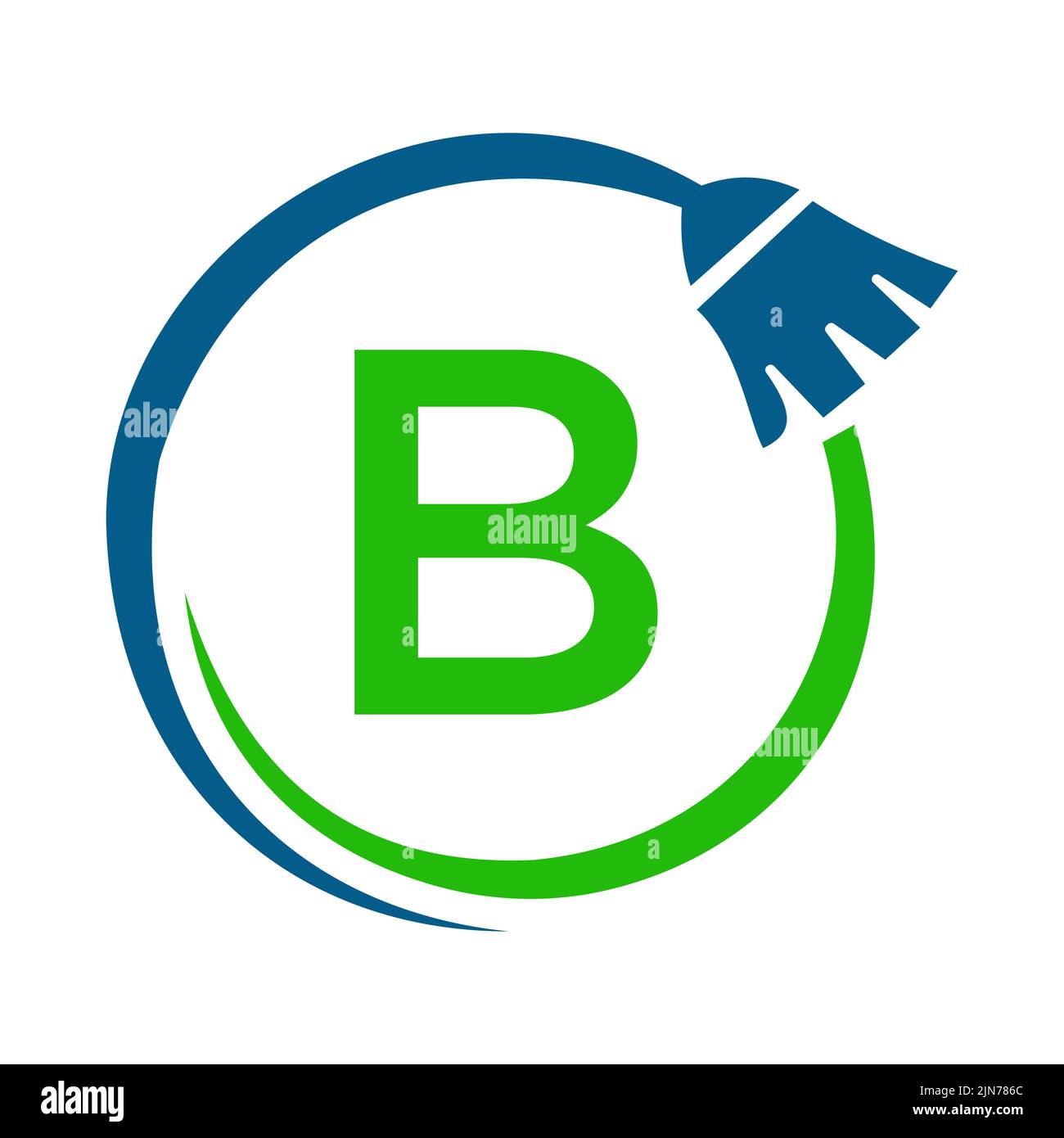 Maid House Cleaning Logo On Letter B Concept. Maid Logo, Cleaning Brush ...