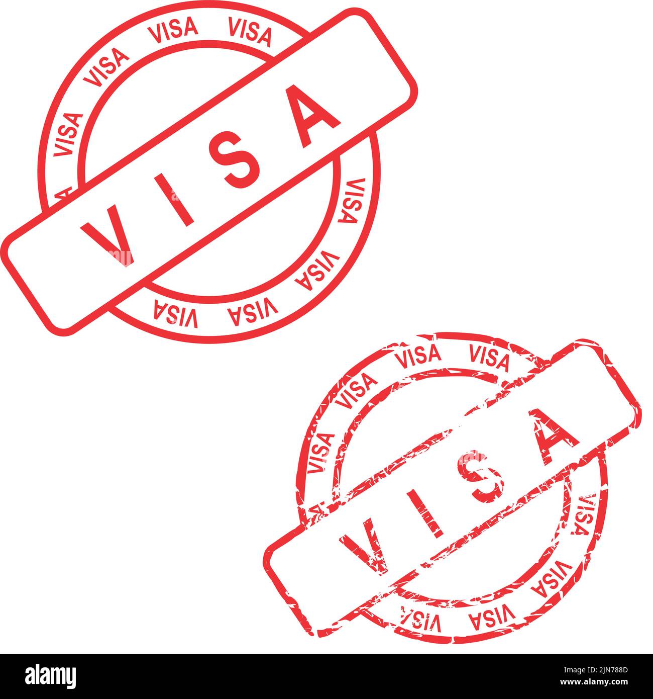 red stamp sticker with visa text set in vector format Stock Vector ...