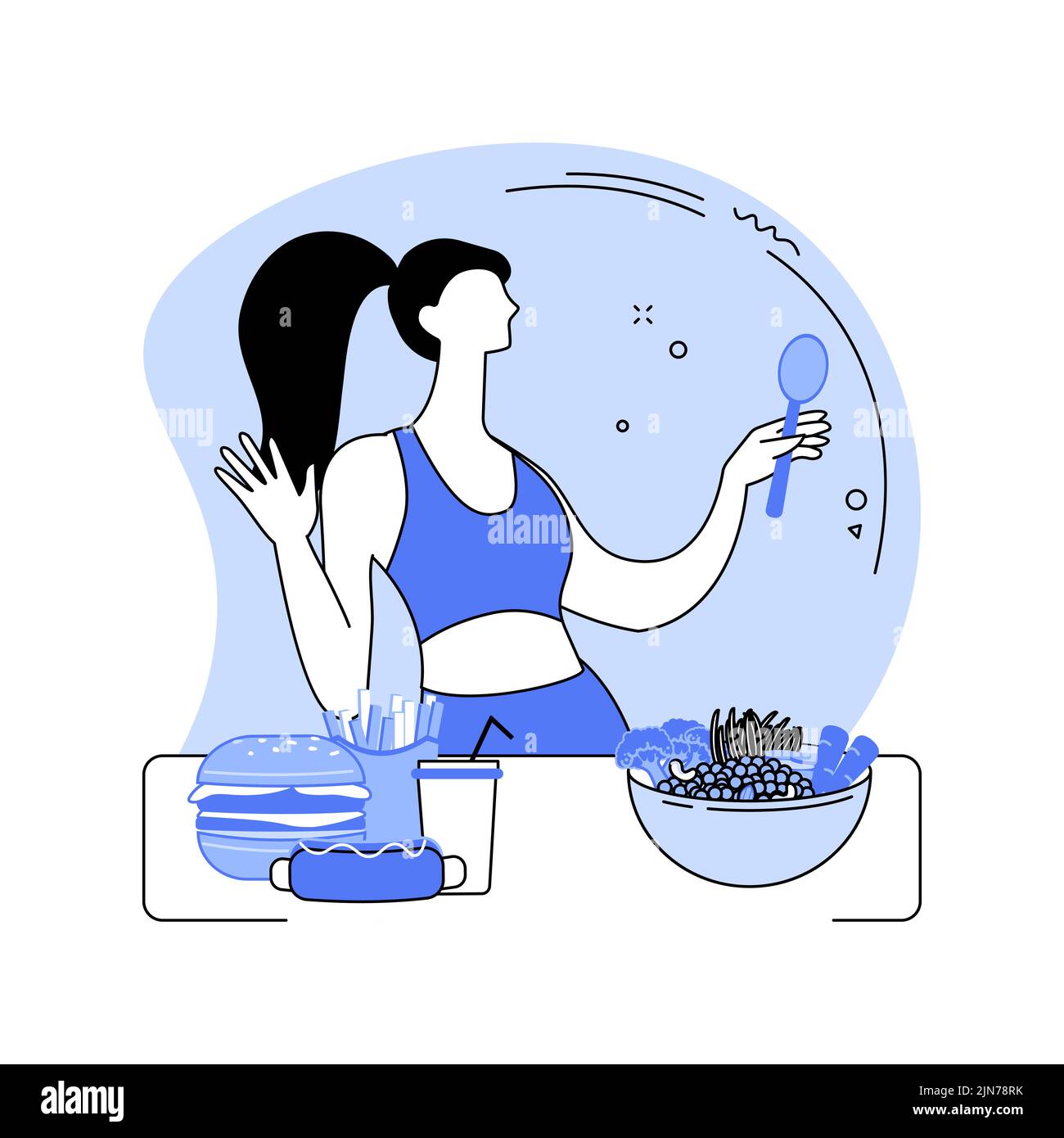 Say no to junk food isolated cartoon vector illustrations Stock Vector ...