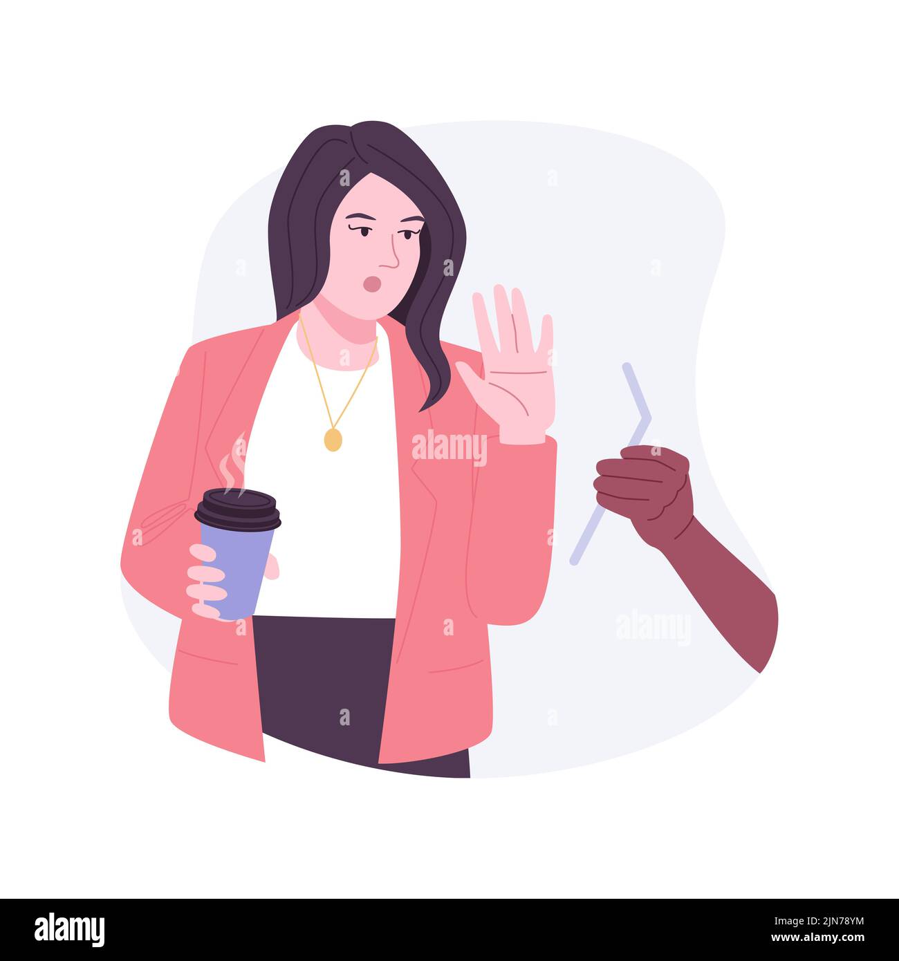 Refuse single-use plastic isolated cartoon vector illustrations Stock ...