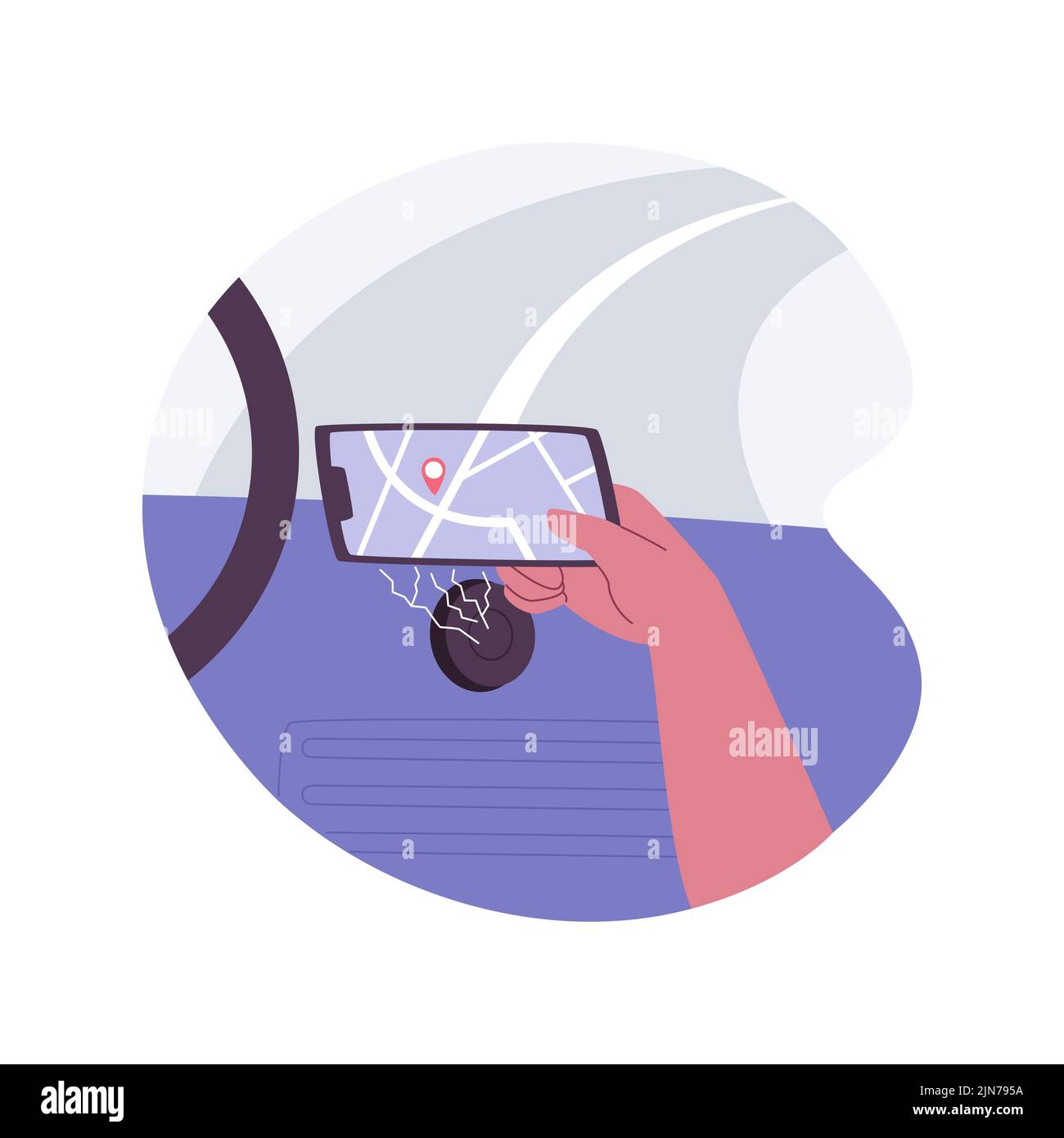 Car mount isolated cartoon vector illustrations Stock Vector Image ...