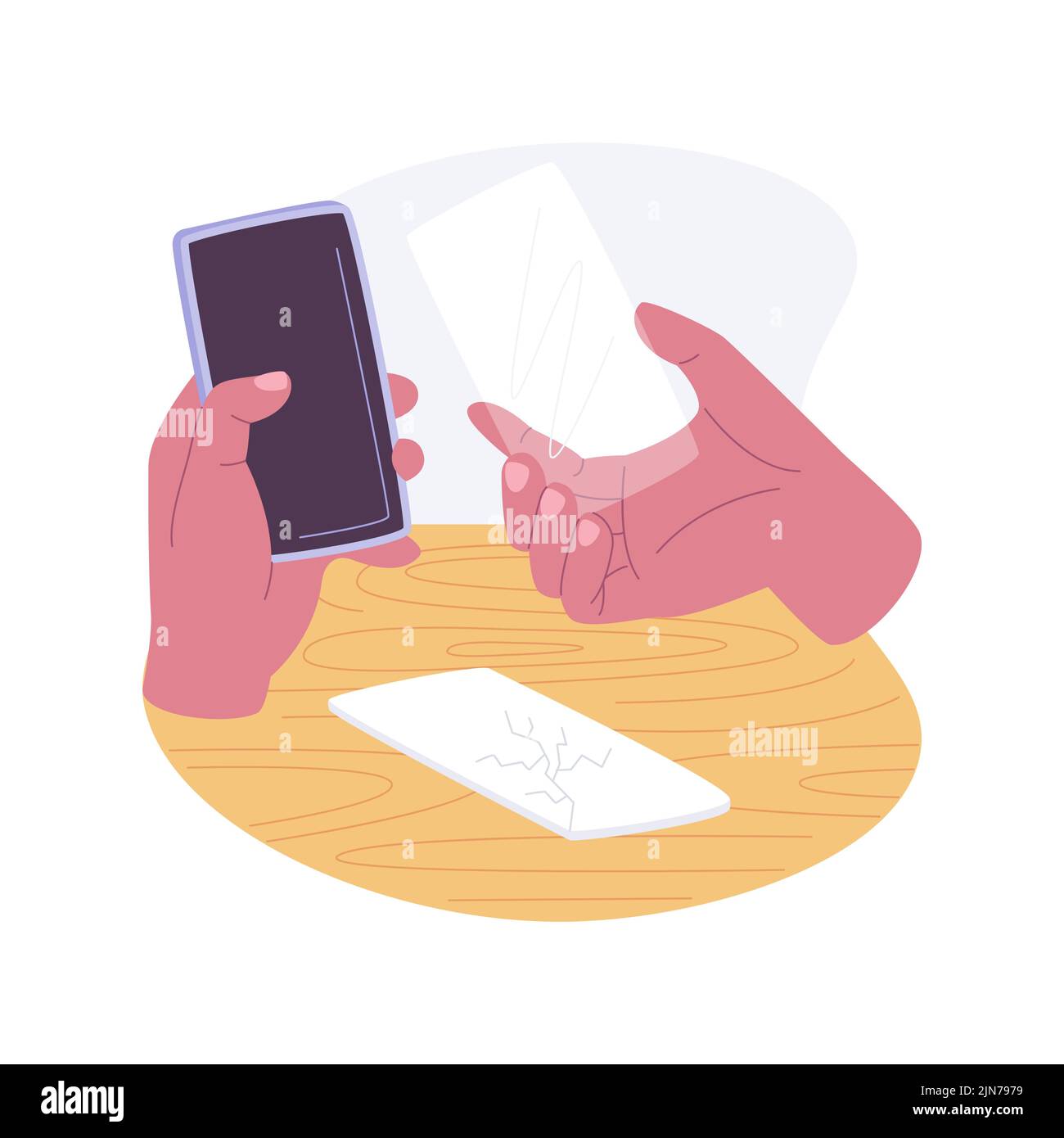 Smartphone screen protectors isolated cartoon vector illustrations ...