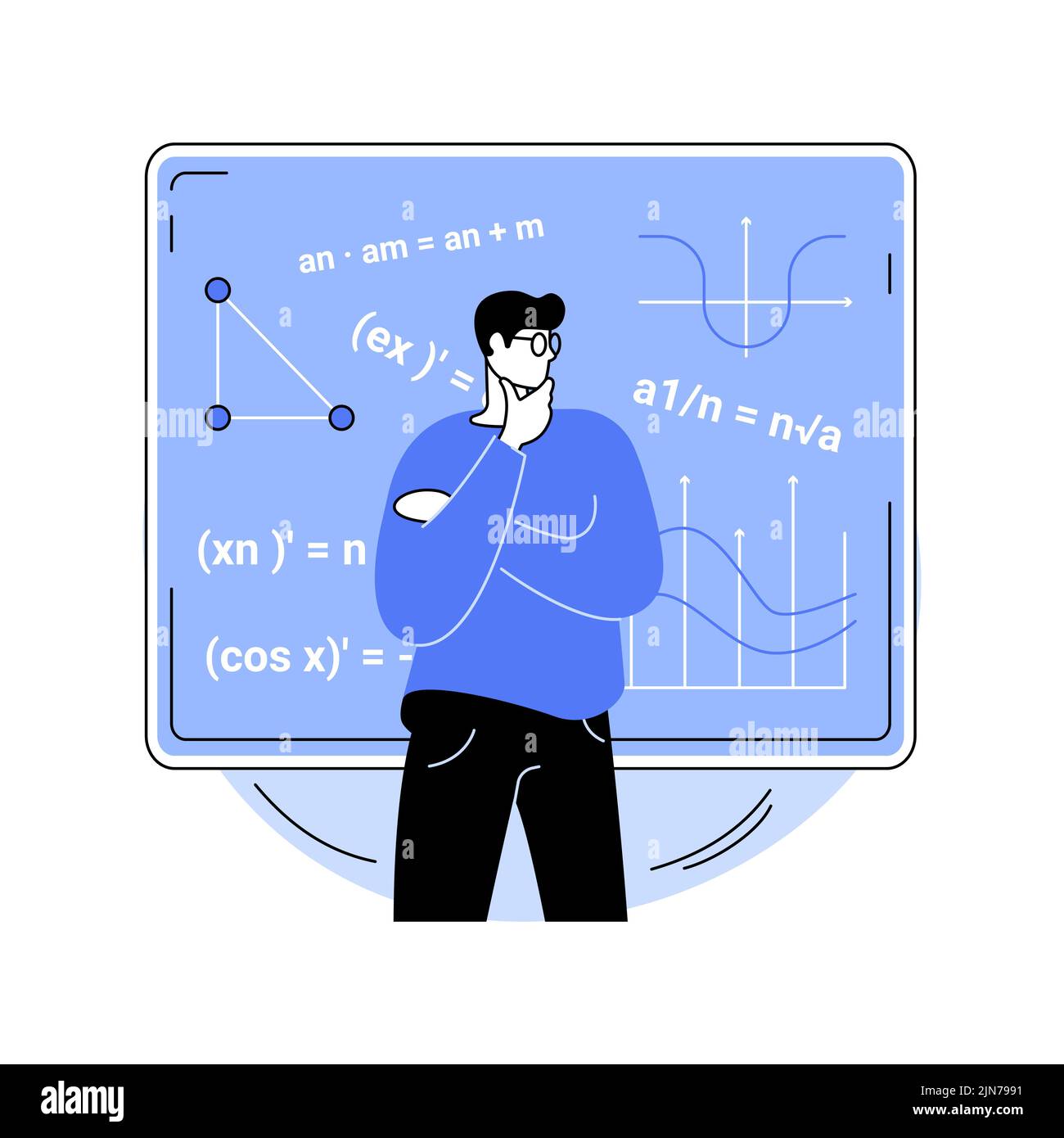 Mathematics and statistics isolated cartoon vector illustrations Stock ...