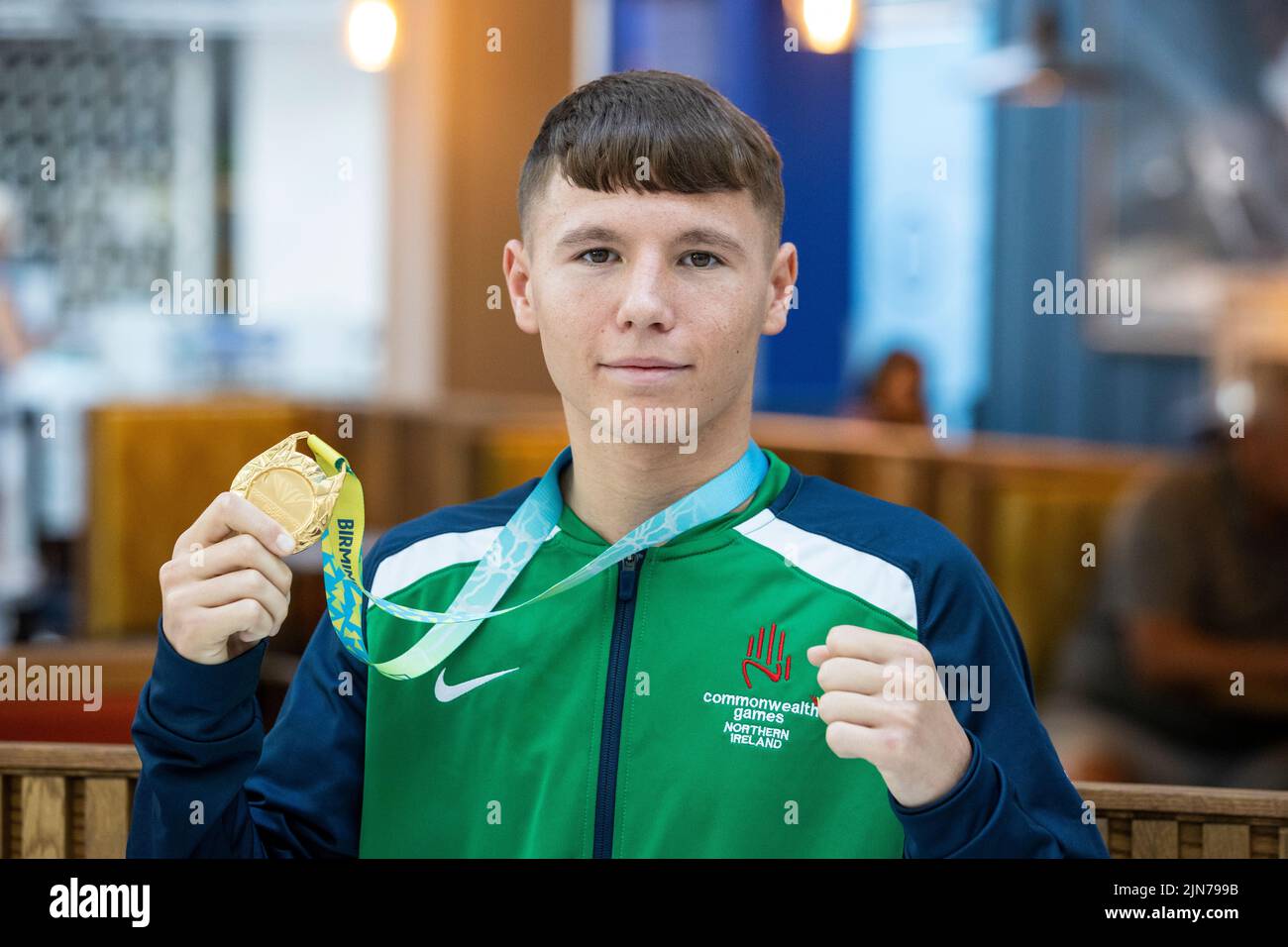 Dylan Eagleson with his winning Gold medal in Boxing from Birmingham ...