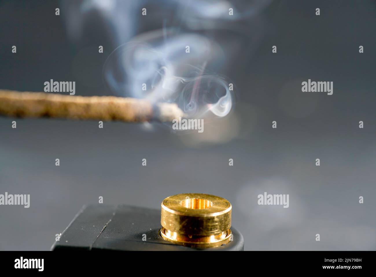 Smoke photographed in the studio with copy space and effect background ...