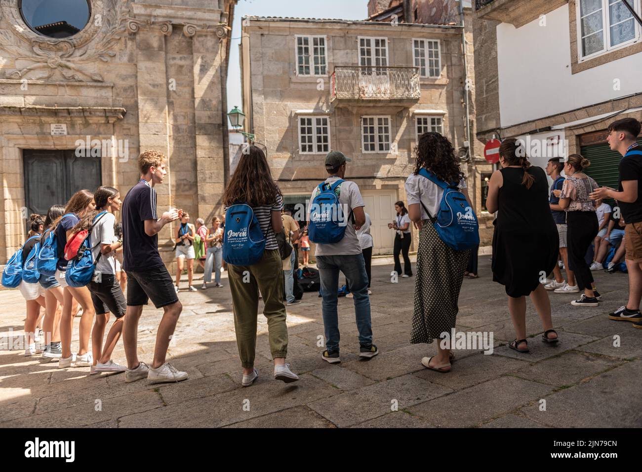 Santiago de Compostela, Spain. august 5, 2022: thousands of young ...