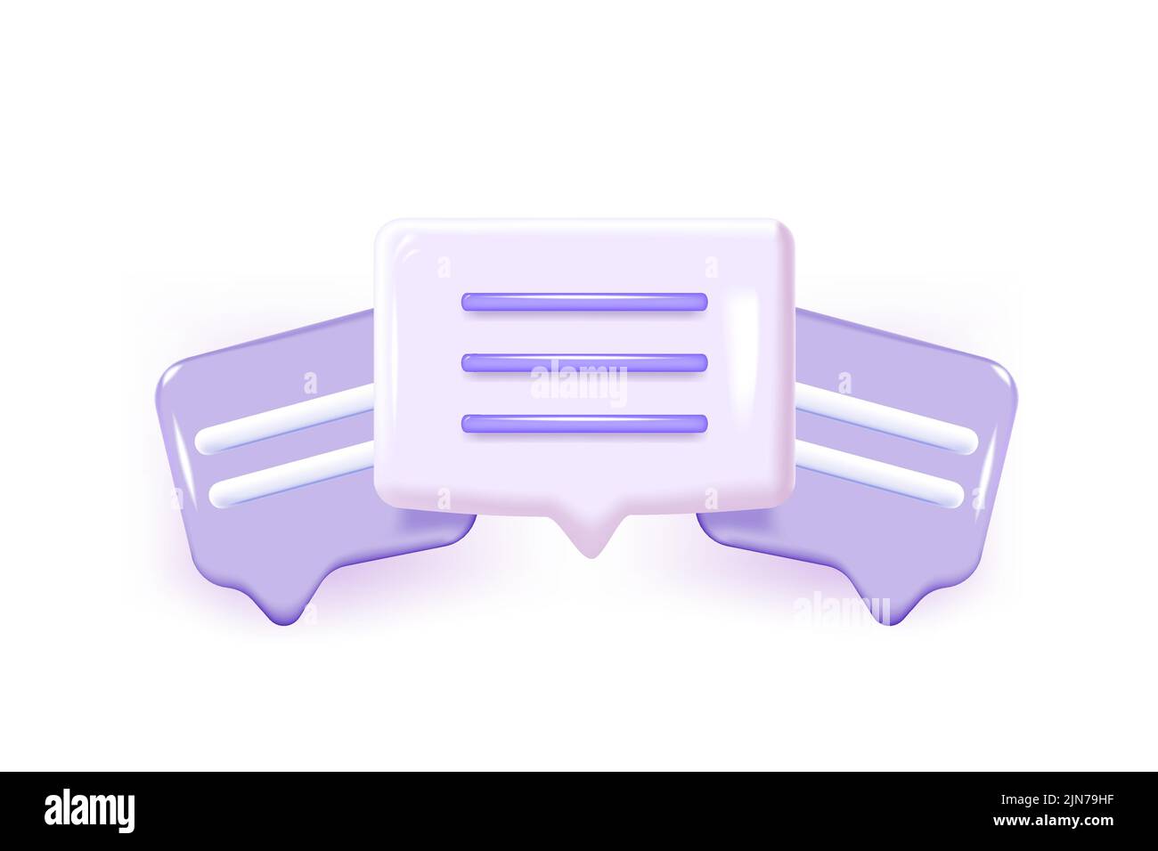 Message notification icon. Cloud new message realistic 3d design ...