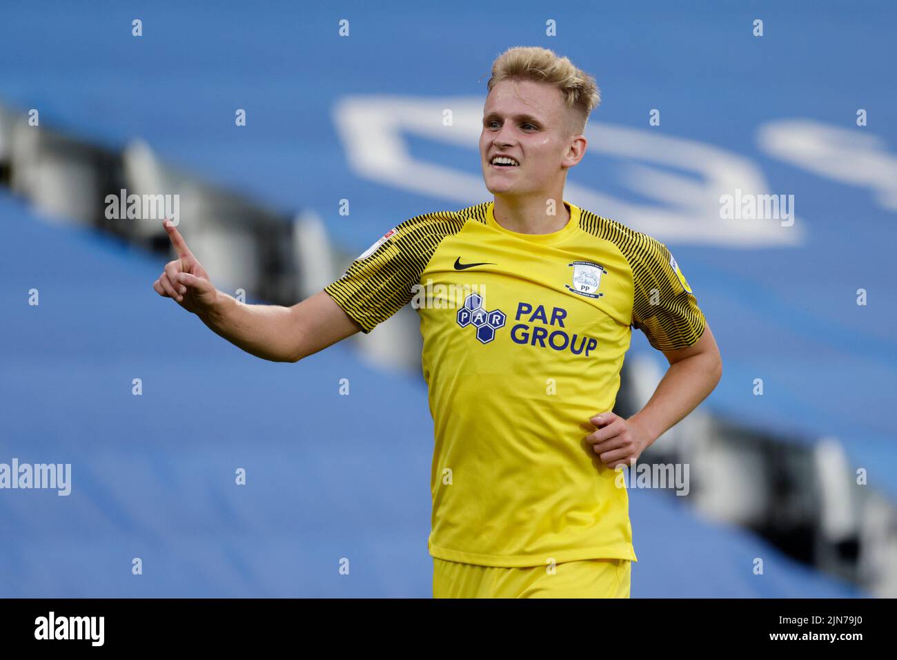 Preston North End's Ali McCann celebrates his goal during the Carabao ...