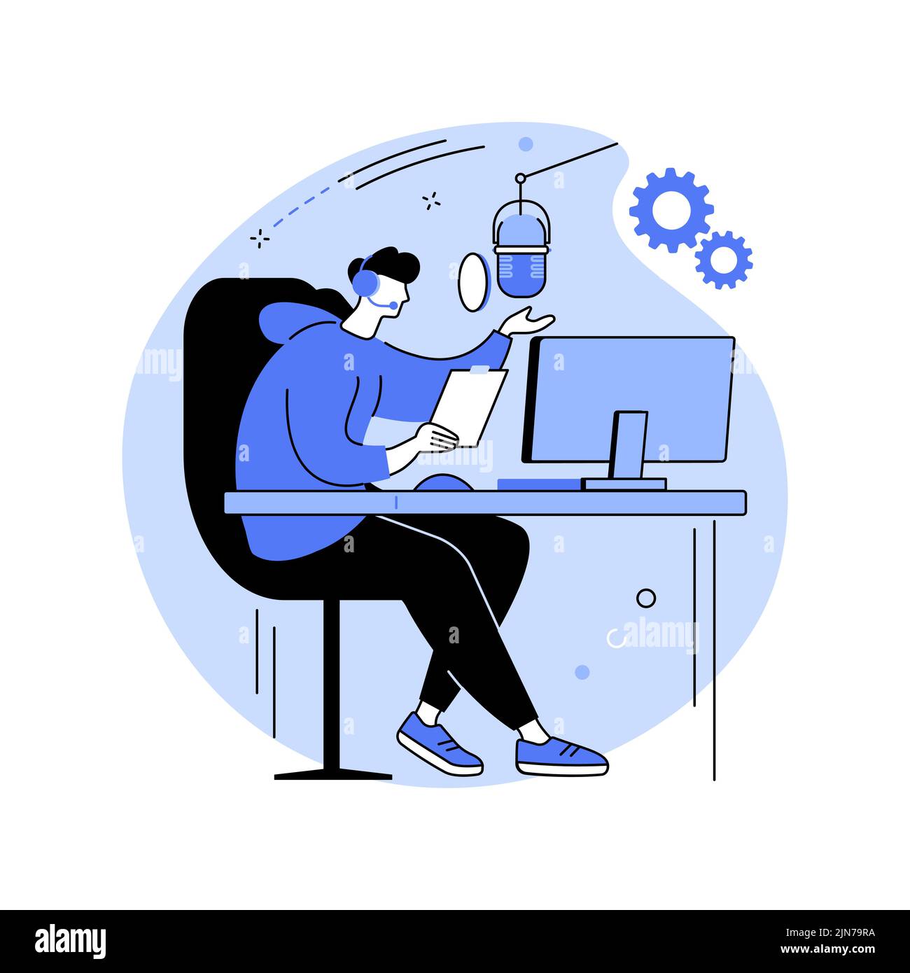 Voice-over artist isolated cartoon vector illustrations Stock Vector ...