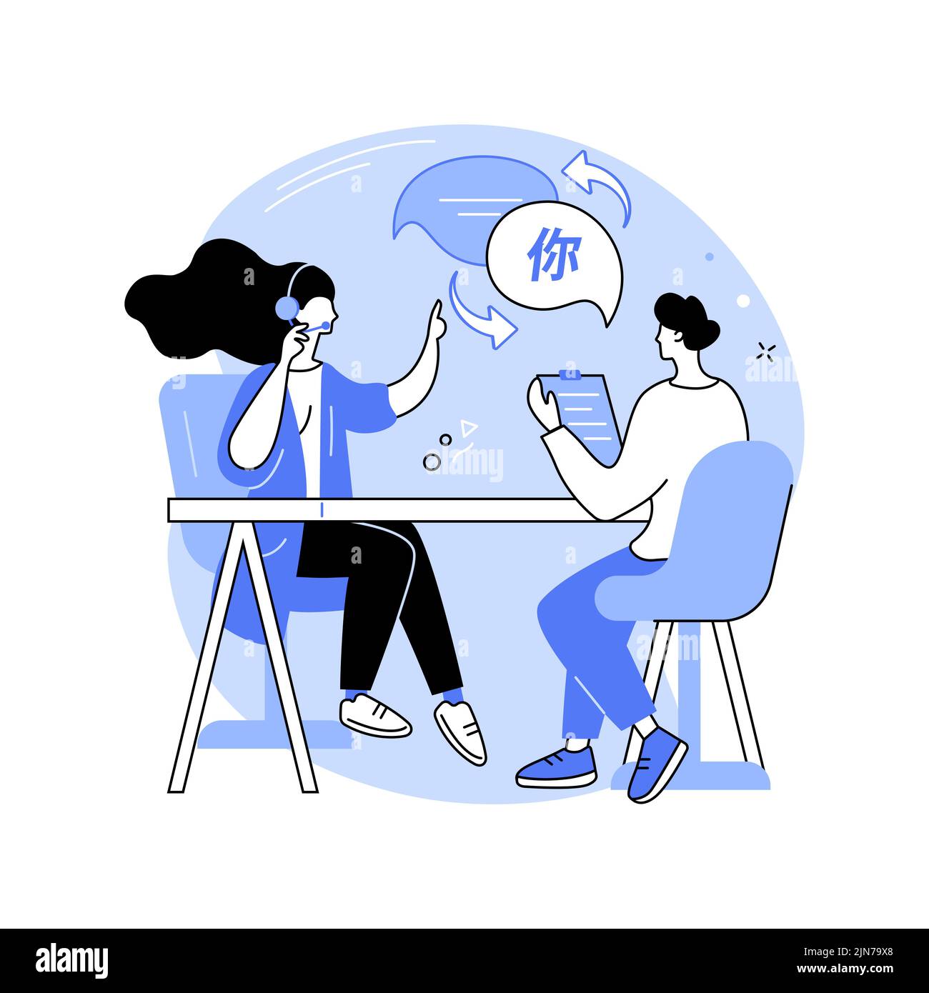 Translation service isolated cartoon vector illustrations Stock Vector ...