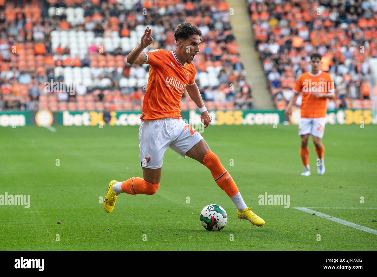 Theo Corbeanu #25 of Blackpool in action during the game Stock Photo ...