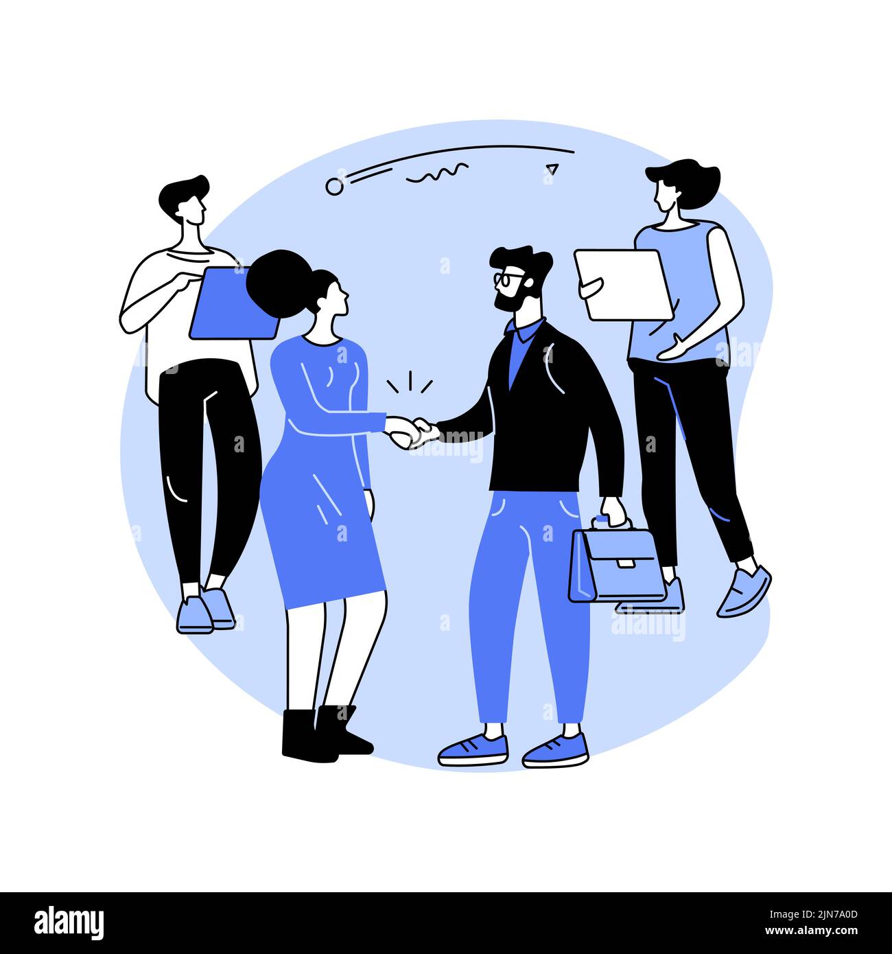 Facilitate business negotiations isolated cartoon vector illustrations ...