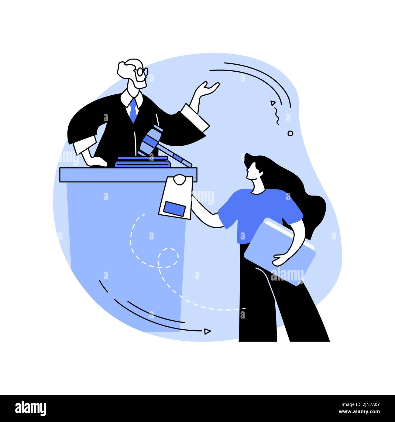 Representing client in trial isolated cartoon vector illustrations ...